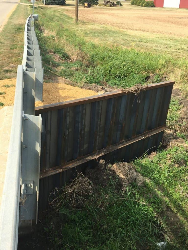 Steel Retaining Wall #1 | Dietz Drainage Inc.